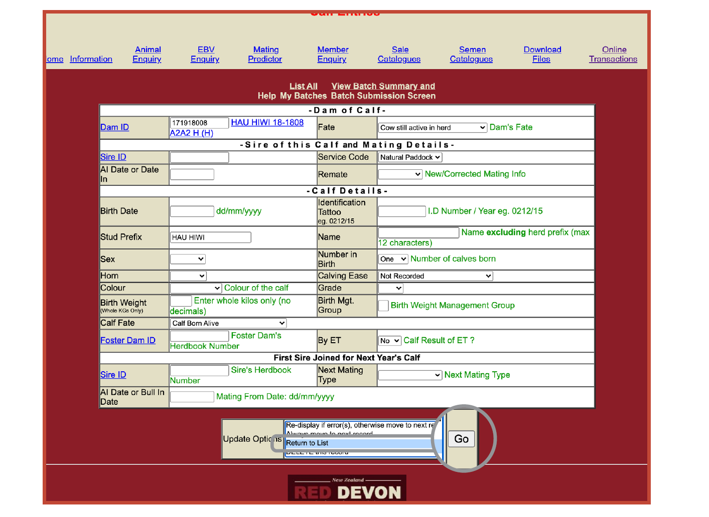 Calf Registration on Internet Solutions – Red Devon Cattle Breeders ...